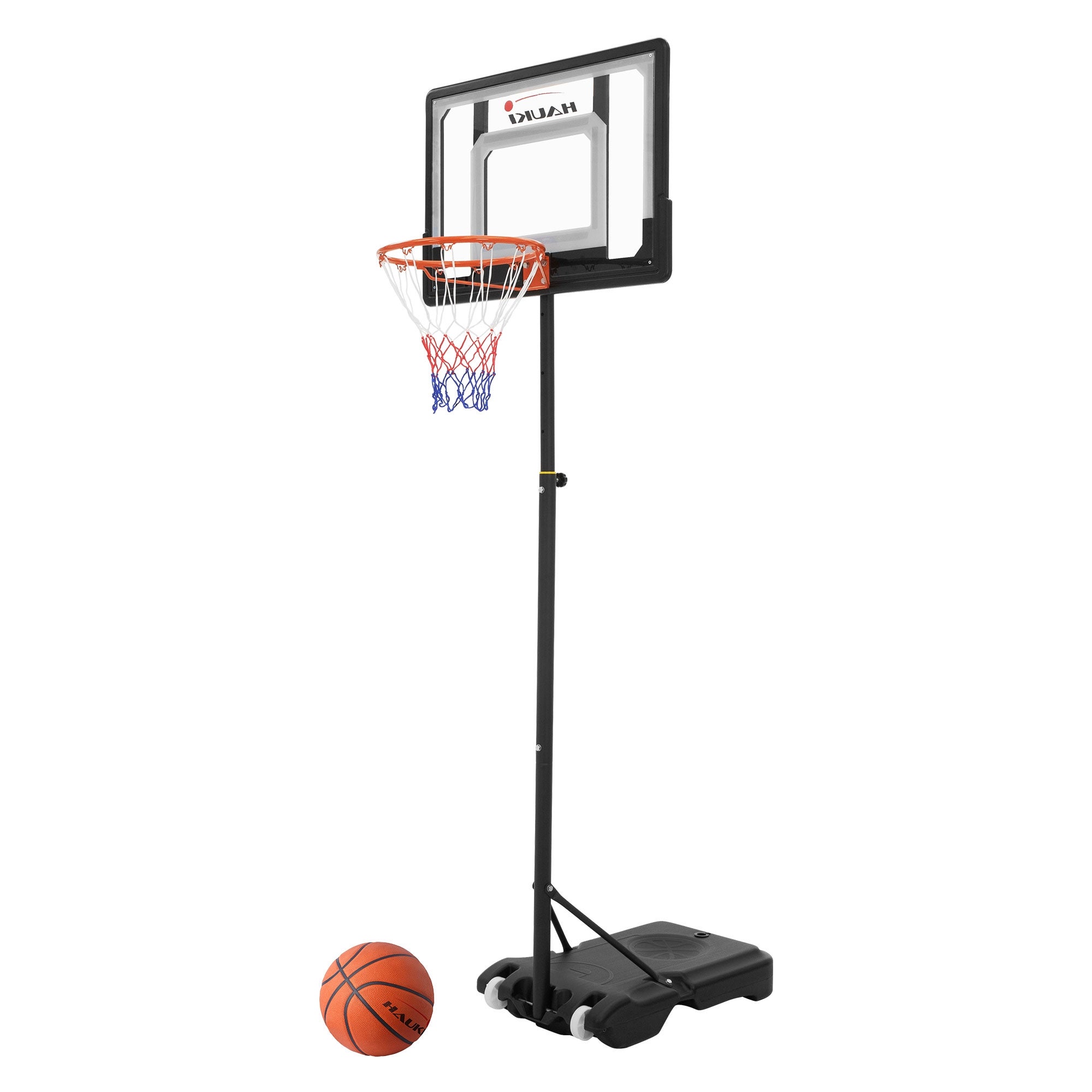 Canasta de baloncesto para exteriores Hauki con soporte, ruedas y balón ...