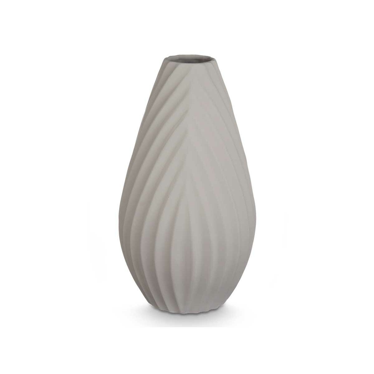 Vase Rayures Gris Céramique 26 x 49 x 26 cm | Leroy Merlin