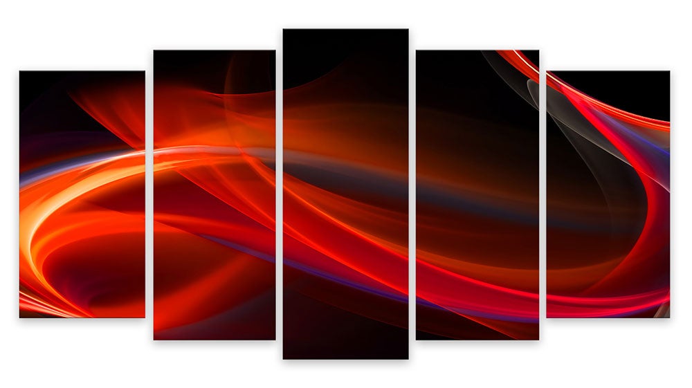 Tableau 5 parties abstrait rouge transcendant - 150x80 cm | Leroy Merlin
