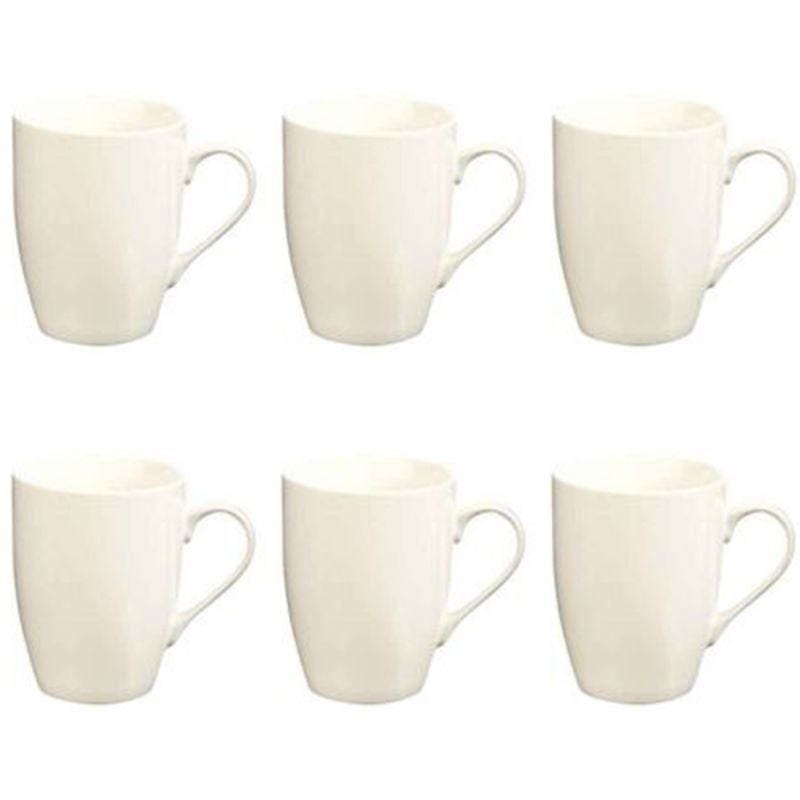 Lot de 6 Mugs en Verre "Rond" 34cl Blanc | Leroy Merlin