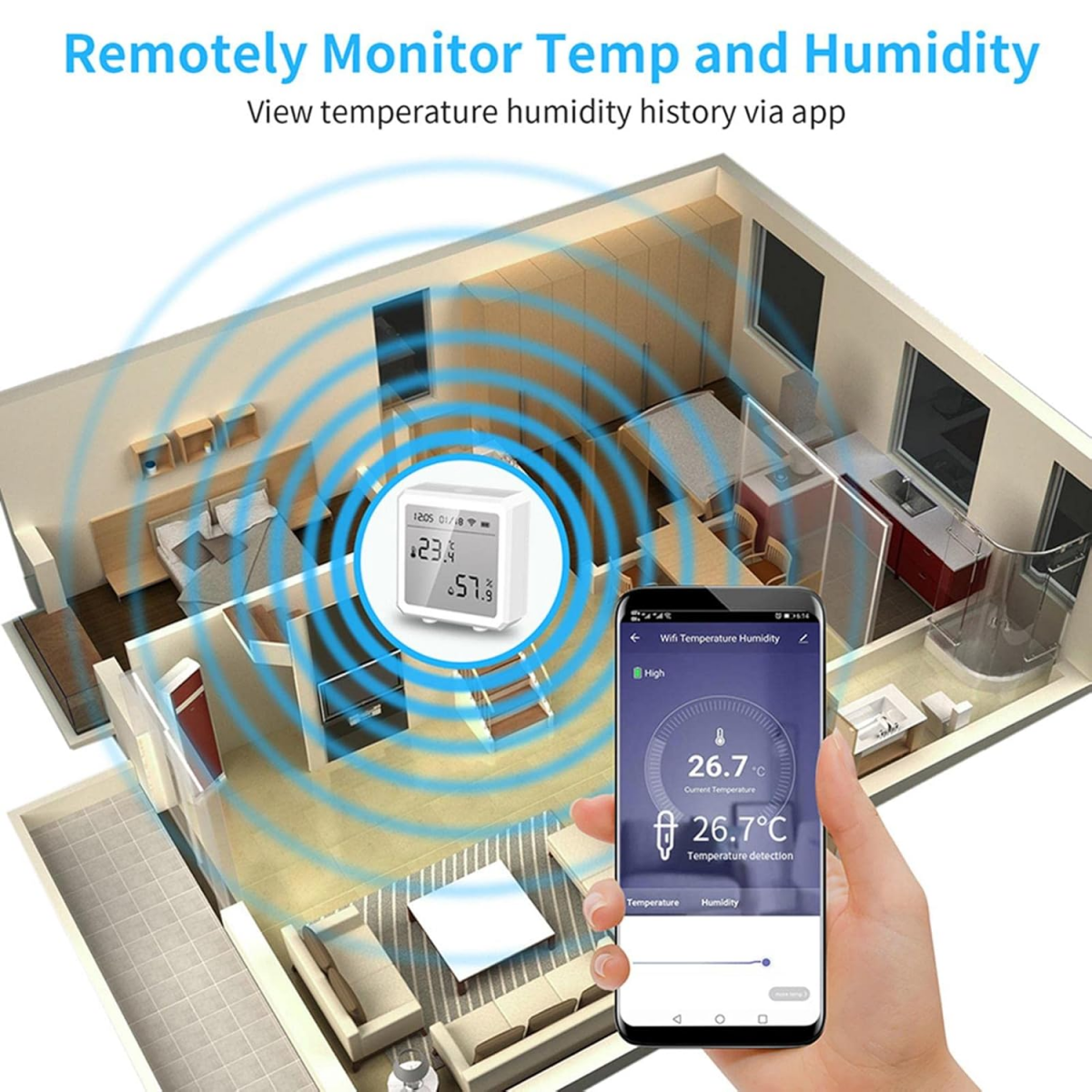 Sensor de temperatura inalámbrico Wi-Fi - Termómetro e higrómetro ...