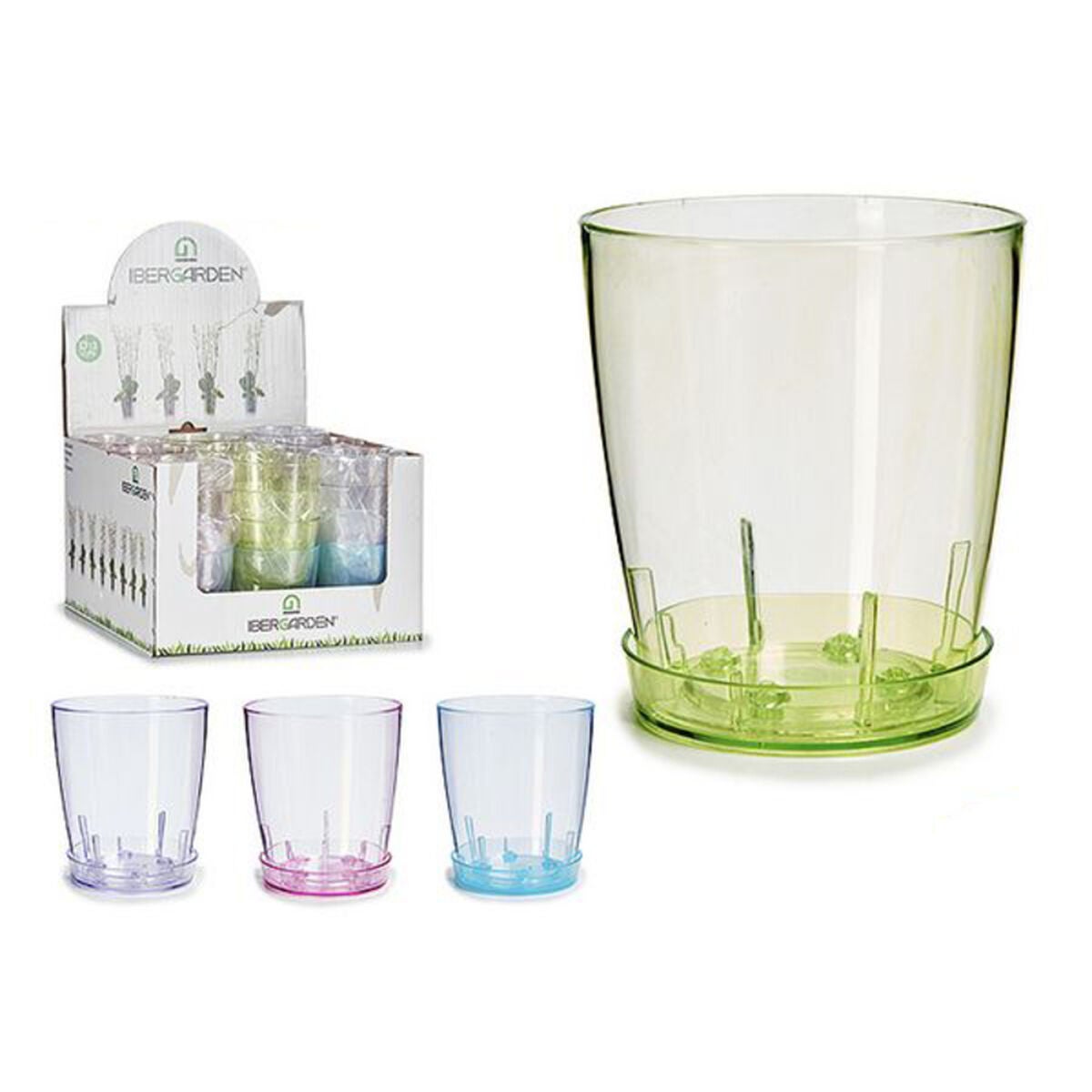 Pot avec sous-pot Plastique (13 x 13 x 13 cm) | Leroy Merlin