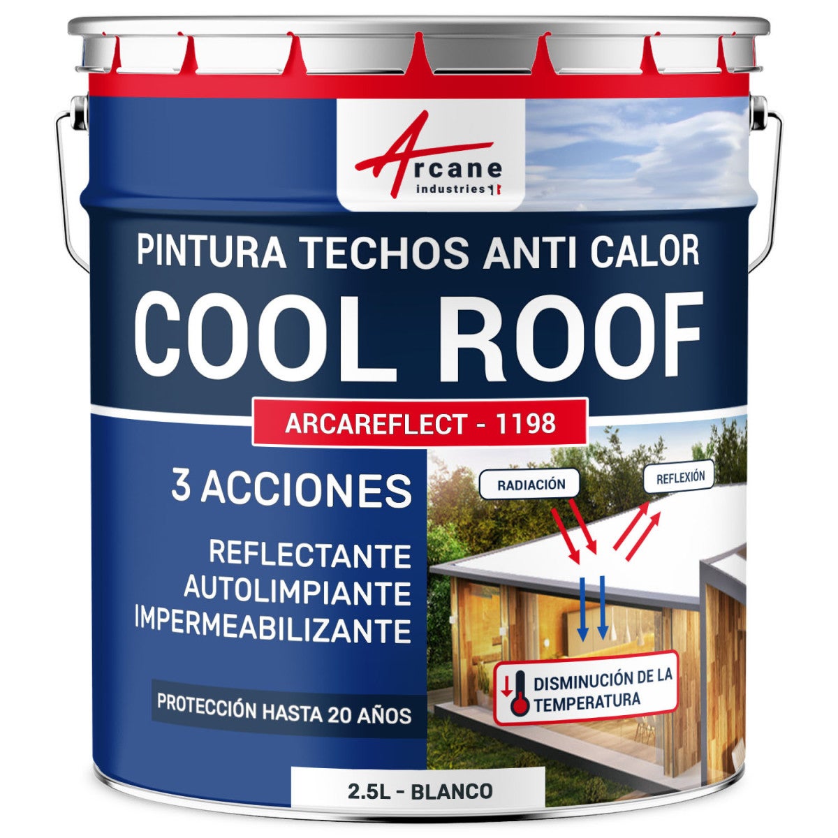 Pintura reflectante para tejados Coolroof - ARCAREFLECT - 1198 - 2,5 L ...