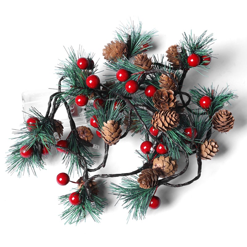 Pine Cones Jingle Bell LEDs String Lights 6.56ft Battery Operated Noël ...