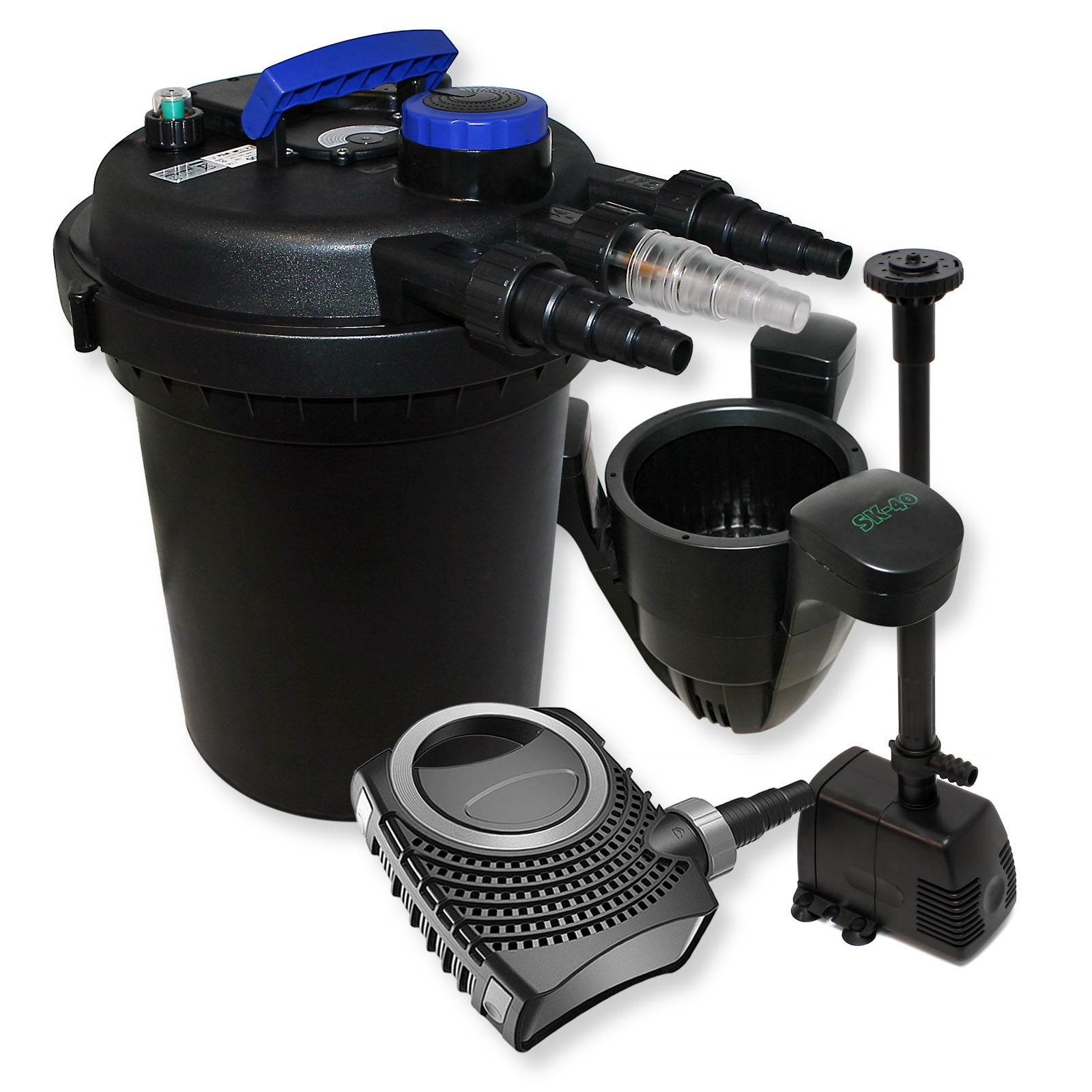 Wiltec Kit complet: CPF-180 Filtre de bassin à pression jusqu’à 6000L ...