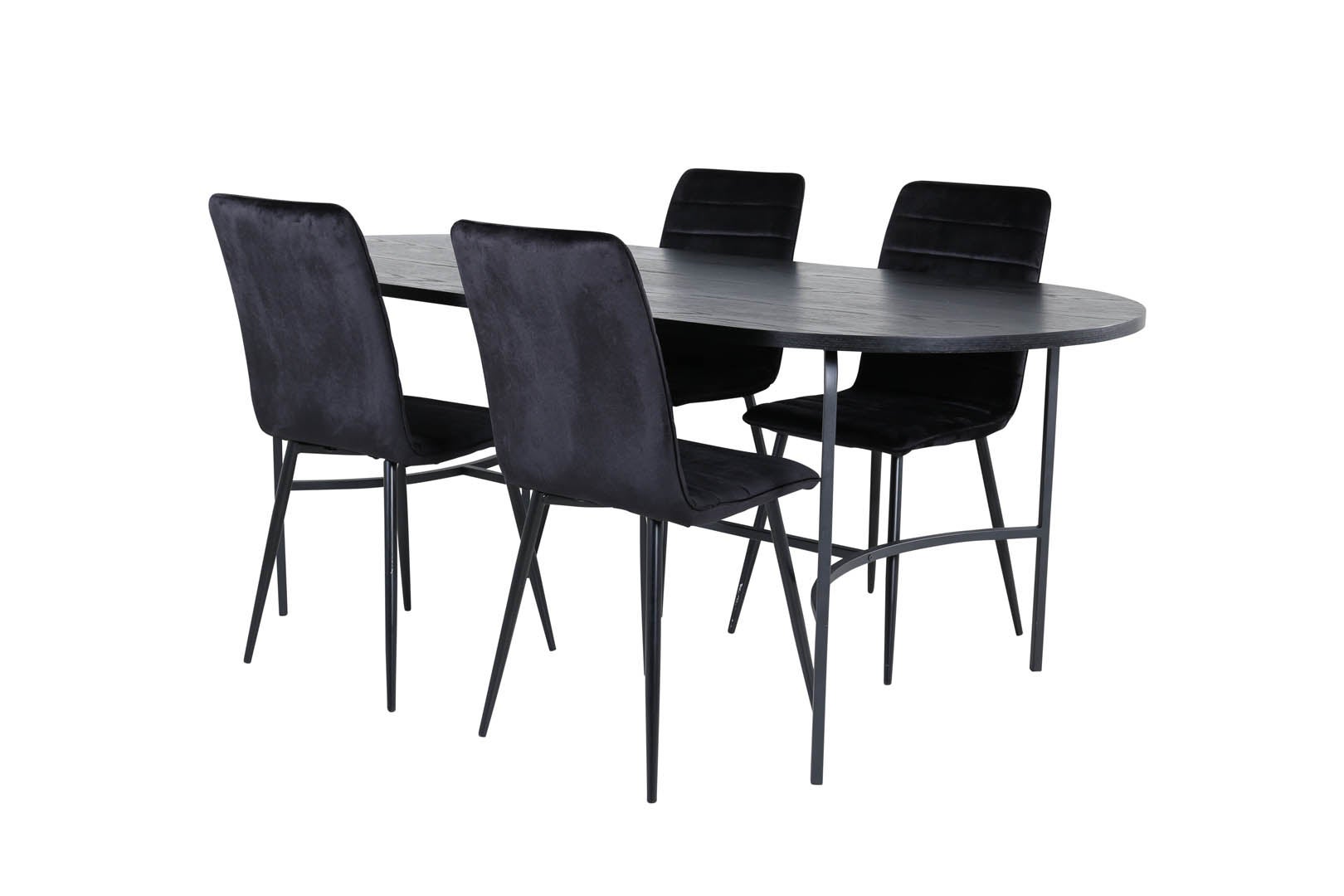 Skate ensemble table, table noir et 4 Windu Lyx chaises Velours noir ...