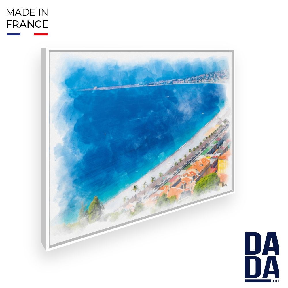 Tableau Côte de Nice / 45x60cm / Cadre Blanc / Fabriqué en France ...