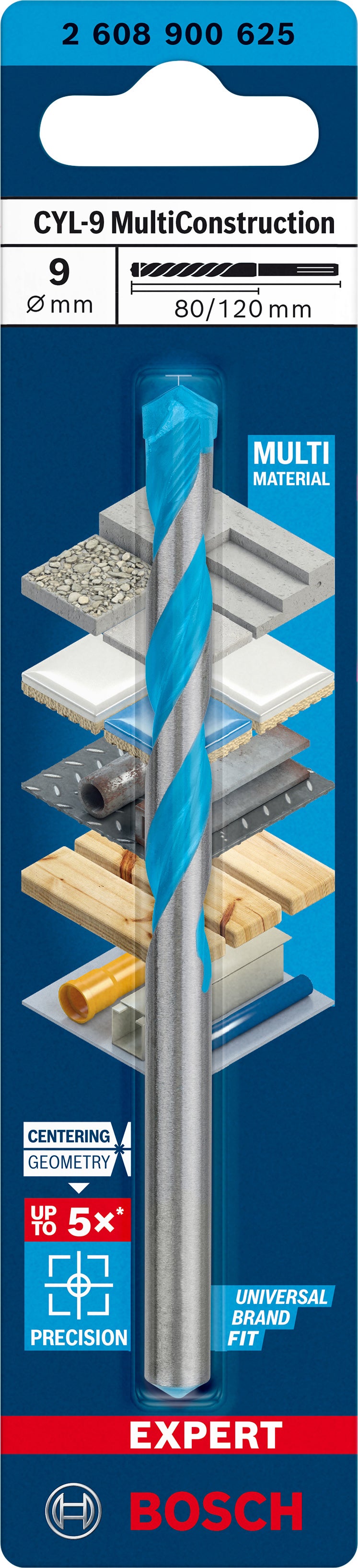 Juego de 5 Brocas Multiconstrucción Bosch CYL-9 9x80/120 mm | Leroy Merlin