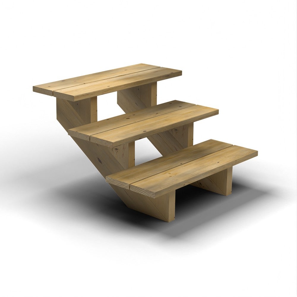 Escalier Bois Exterieur - 3 Marches - Largeur = 80cm - Marches ...