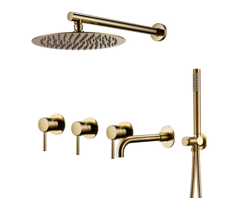 Ensemble de bain encastré or brossé | Leroy Merlin