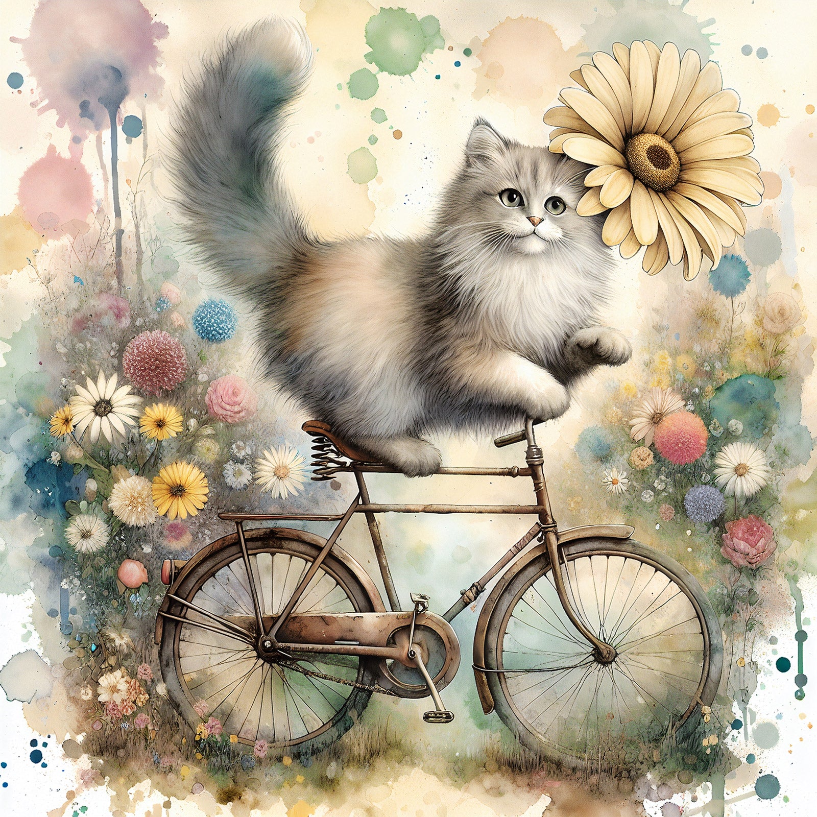 Papier peint panoramique Enfants - Chat - Largeur 320 cm x Hauteur 320 ...