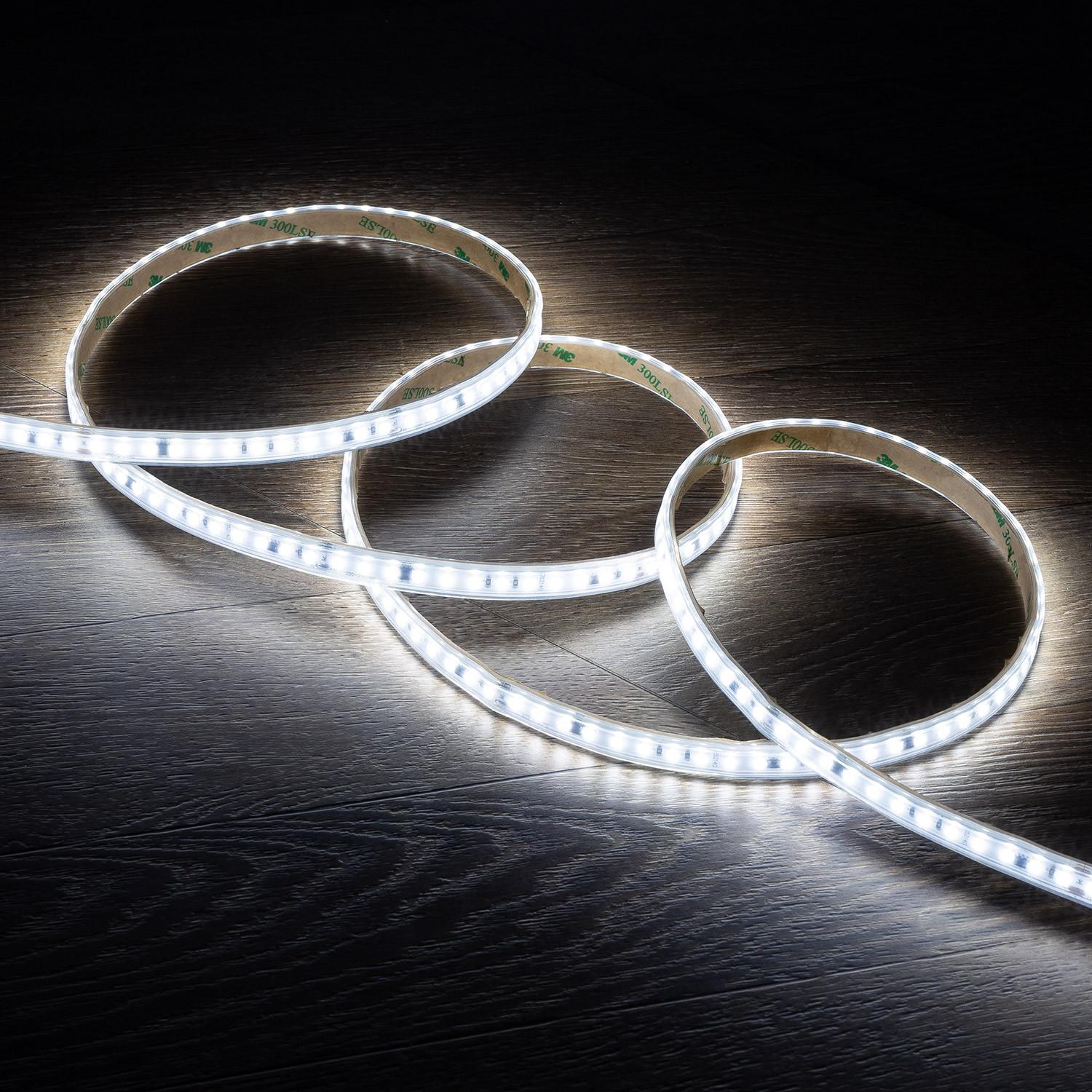 Ruban LED Dimmable 220V AC Auto-Redressement 120LED/m Blanc Froid IP65 ...
