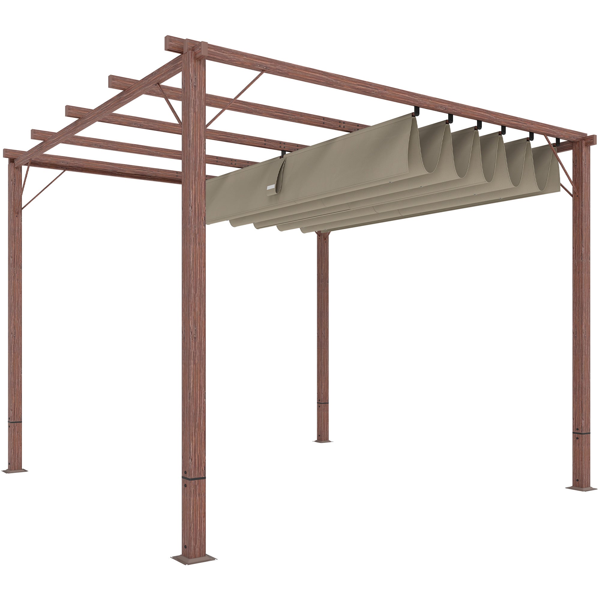 Pergola de jardin 3 x 3 m, toit de terrasse ajustable, structure en ...