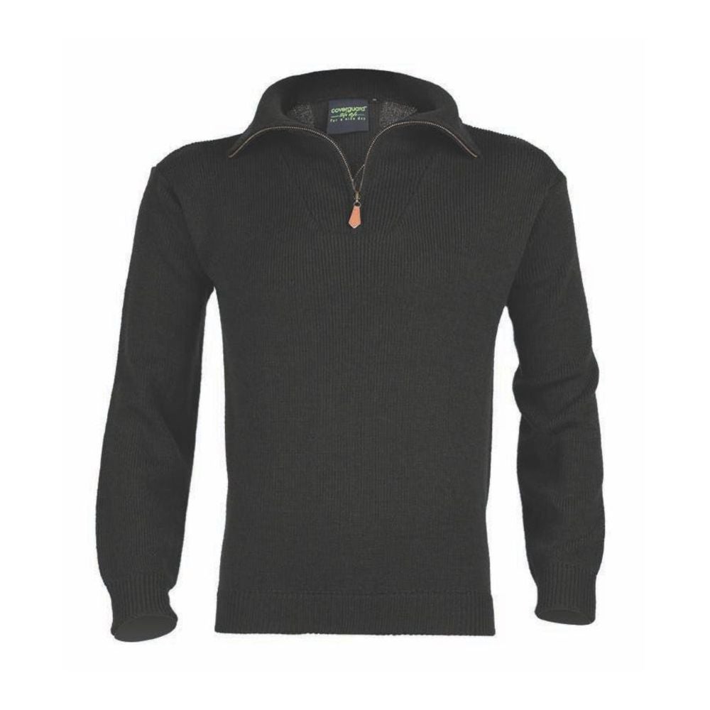 Pull De Travail Col Camionneur Coverguard Miram Noir Xxl | Bricoman