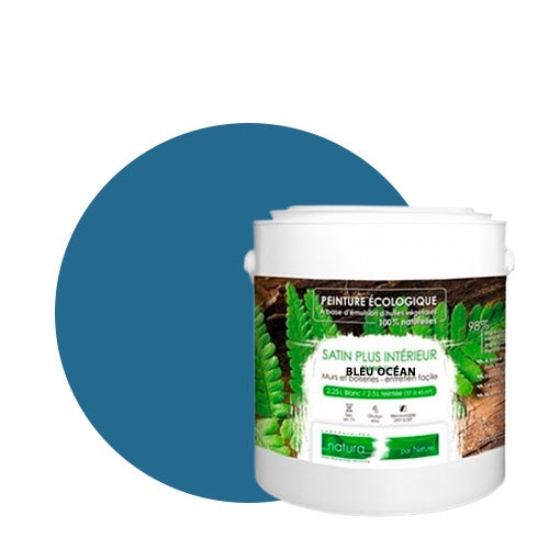 Bleu Océan Peinture interieur aspect satin Natura - Bleu Ocean - 2.5L ...