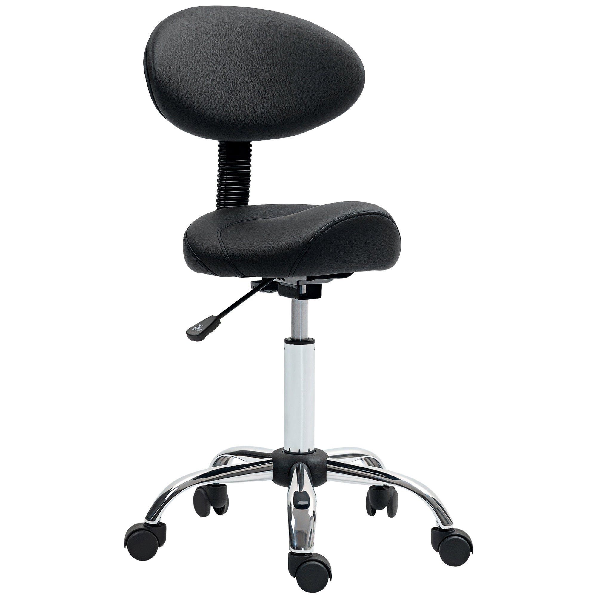 Tabouret roulant réglable en hauteur avec dossier, pivotant de 83 à 98 ...