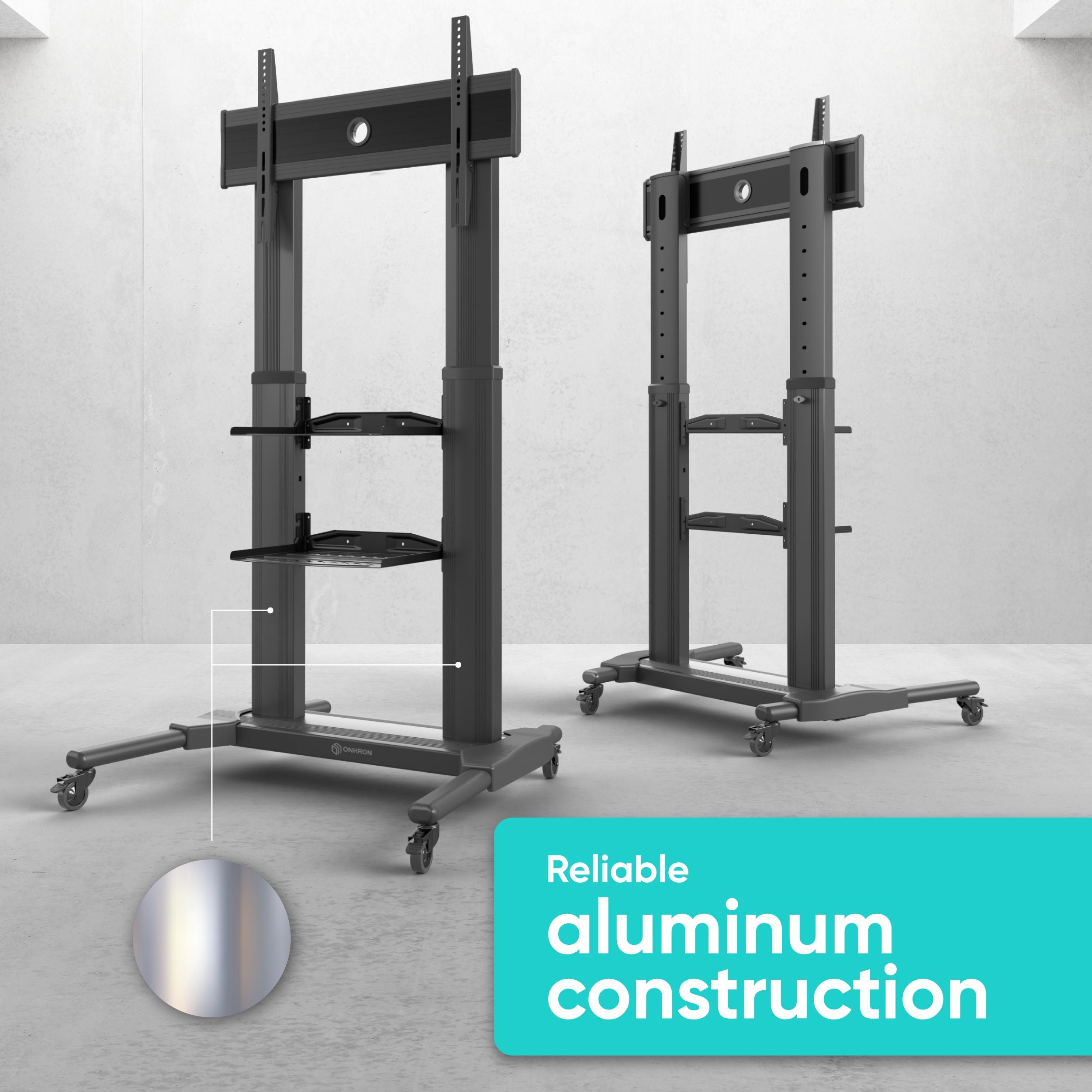 ONKRON Aluminium Support TV Roulettes pour 40" - 80" Ecran & TV, Pied ...