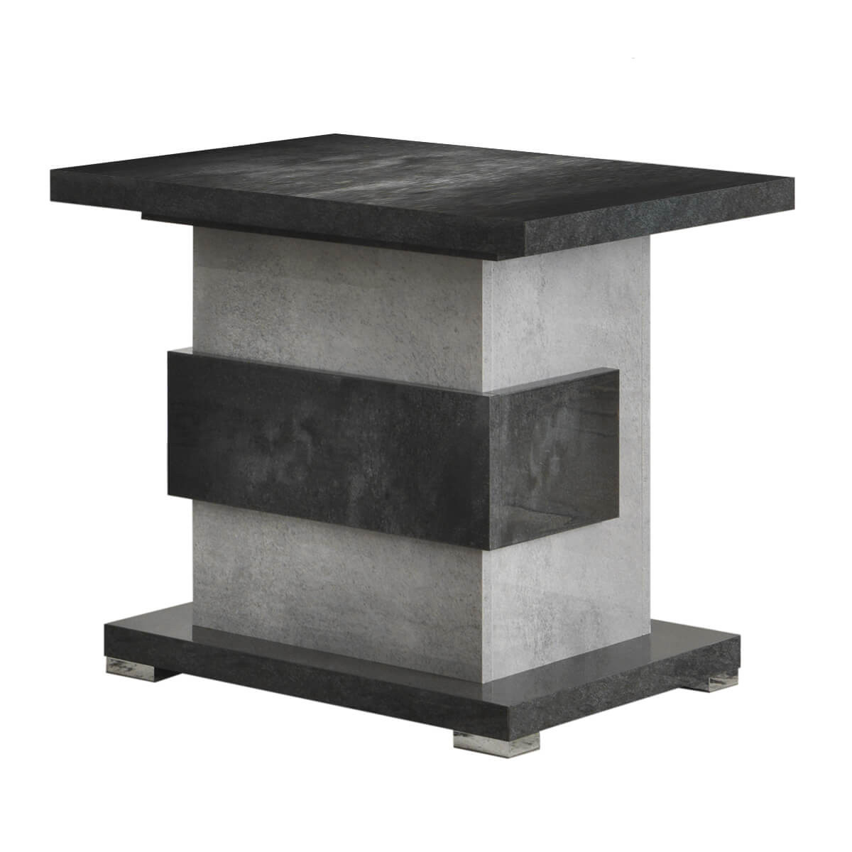 HOFFMAN - Table d'Appoint à Pied Central Gris Aspect Pierre | Leroy Merlin