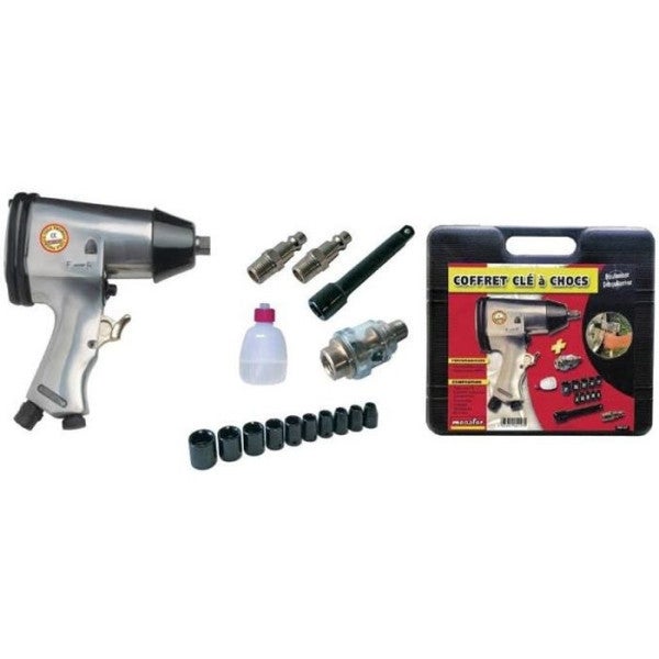 Clé a choc pneumatique 1/2 MECAFER avec 10 douilles - Outils ...