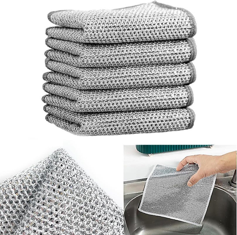 Torchons - Lot de 5 - Utilisation humide et sèche - Chiffon de ...