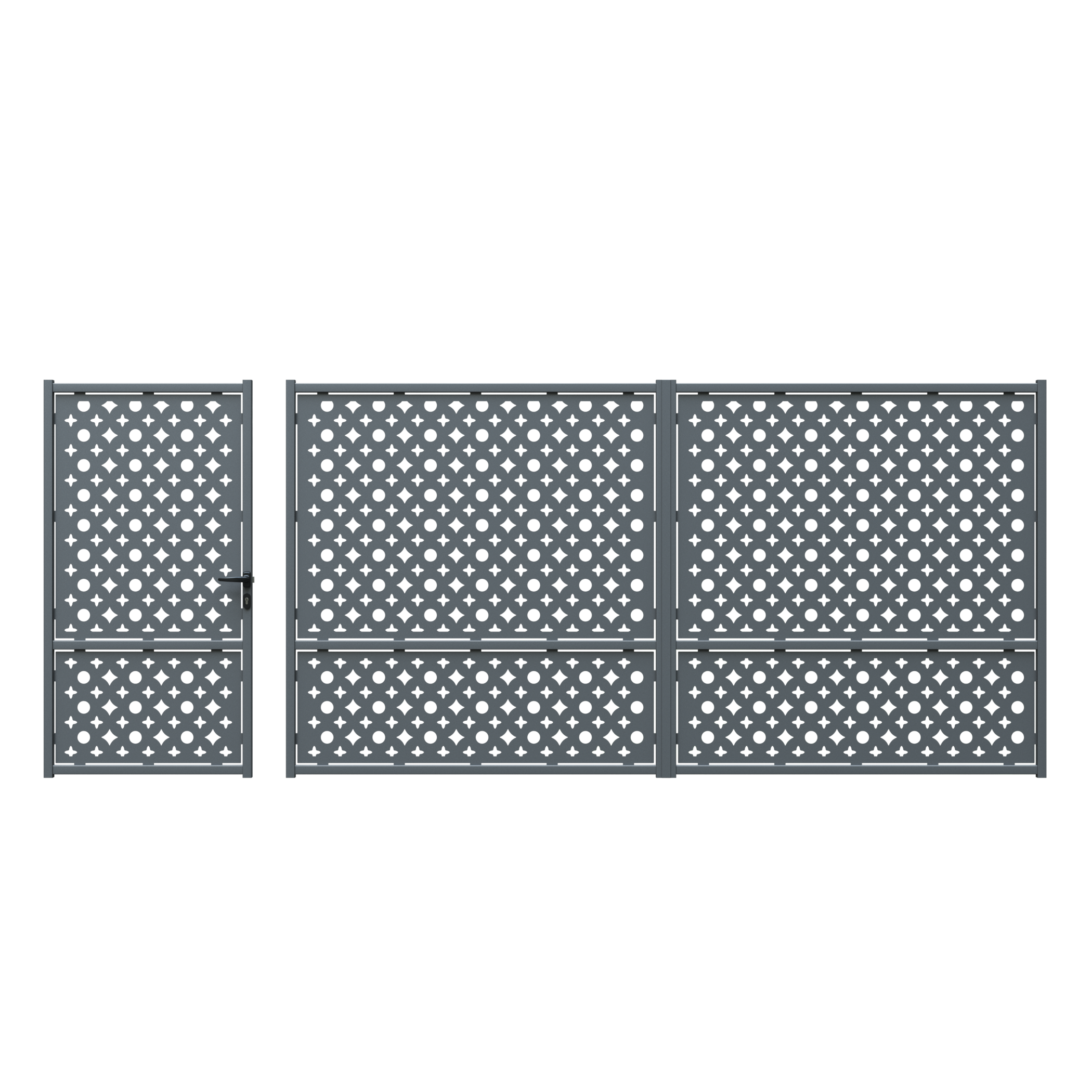 Portail en métal avec panneau décoratif tôle 2 mm modèle 40 noir 387 x ...
