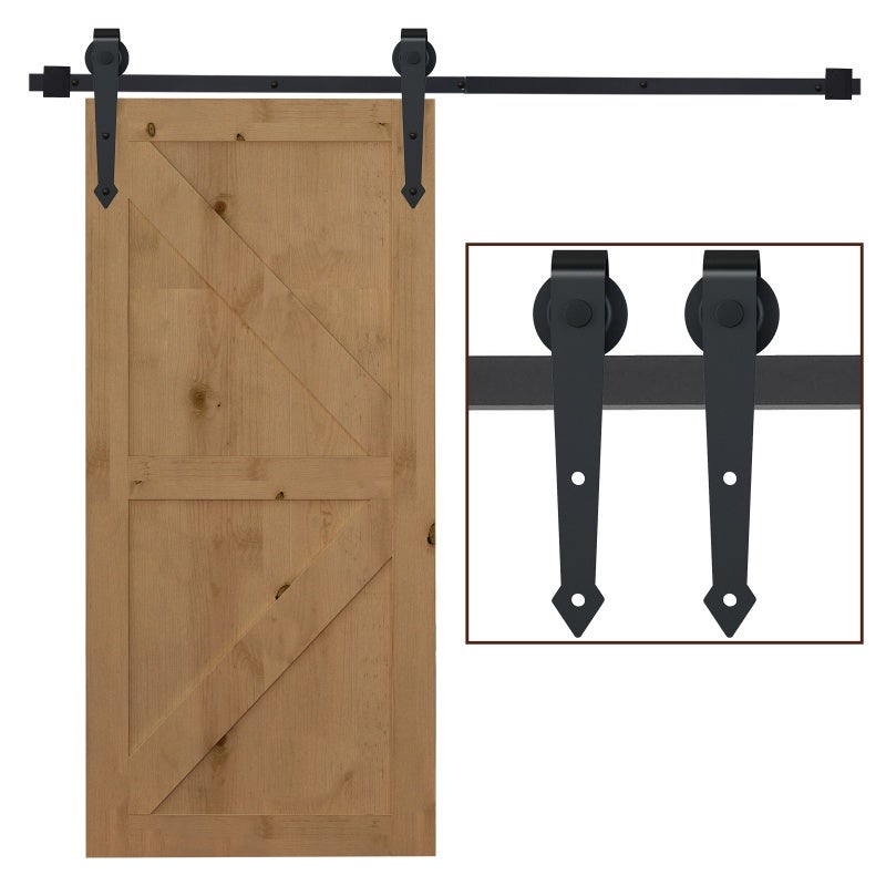 Kit de porte coulissante, design rétro, en acier au carbone, avec un ...