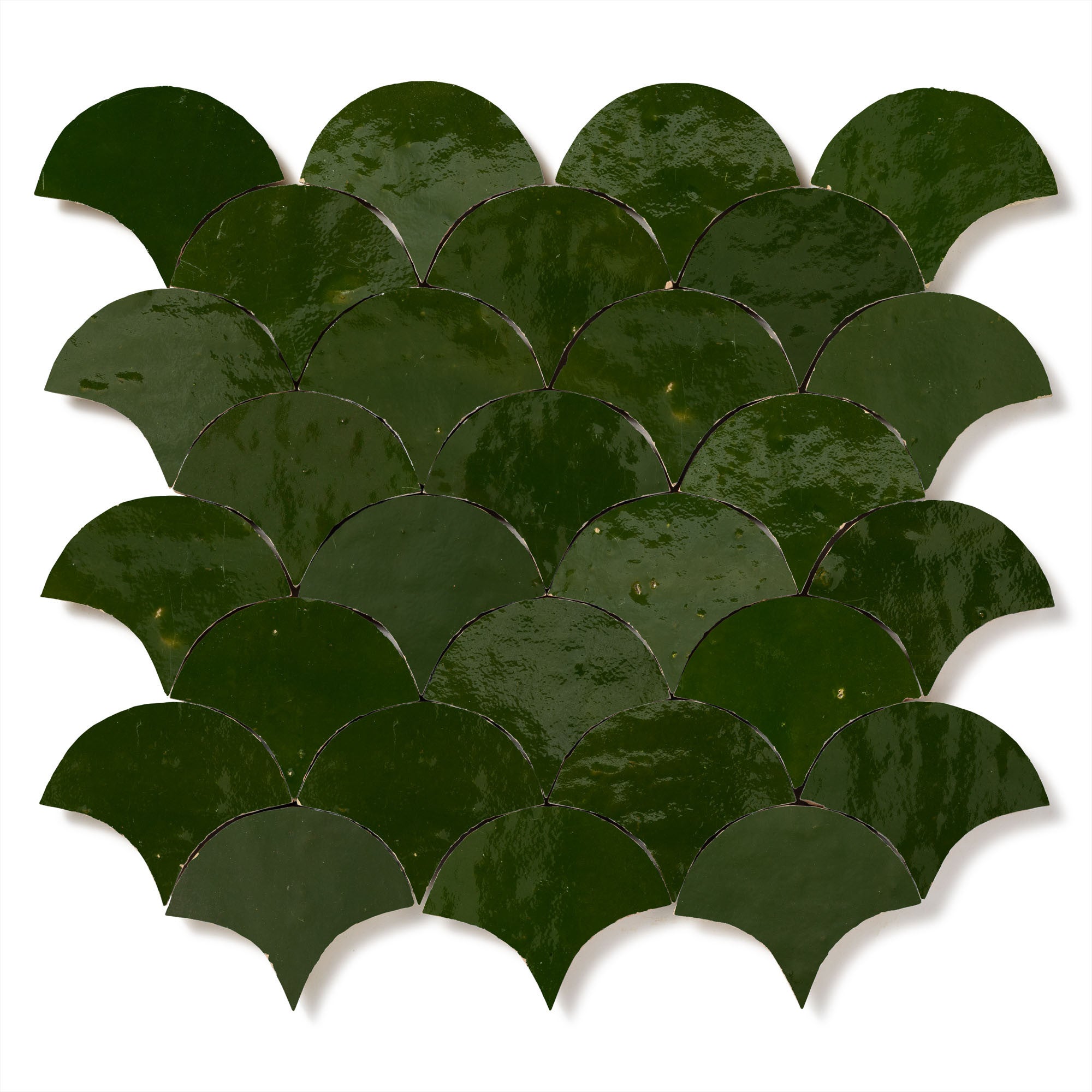 Carrelage Zellige Marocain Vert Impérial Petite Ecaille 7,8x9,8 cm ...