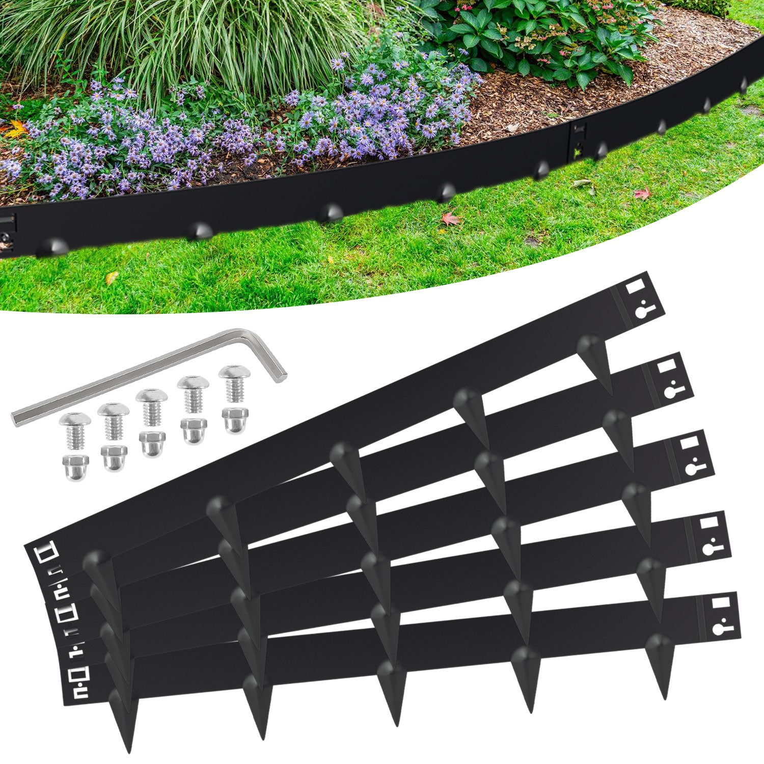 Bordure de gazon Bordure de jardin Protection des plantes Cour Acier ...