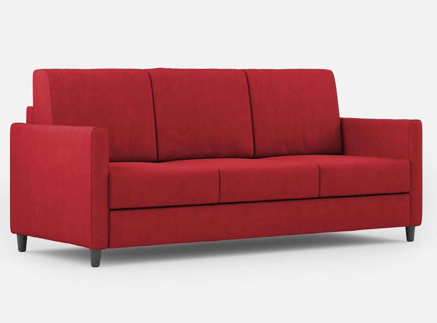 Canapé droit moderne italien tissu rouge Korane - 3 tailles-Taille 198 ...