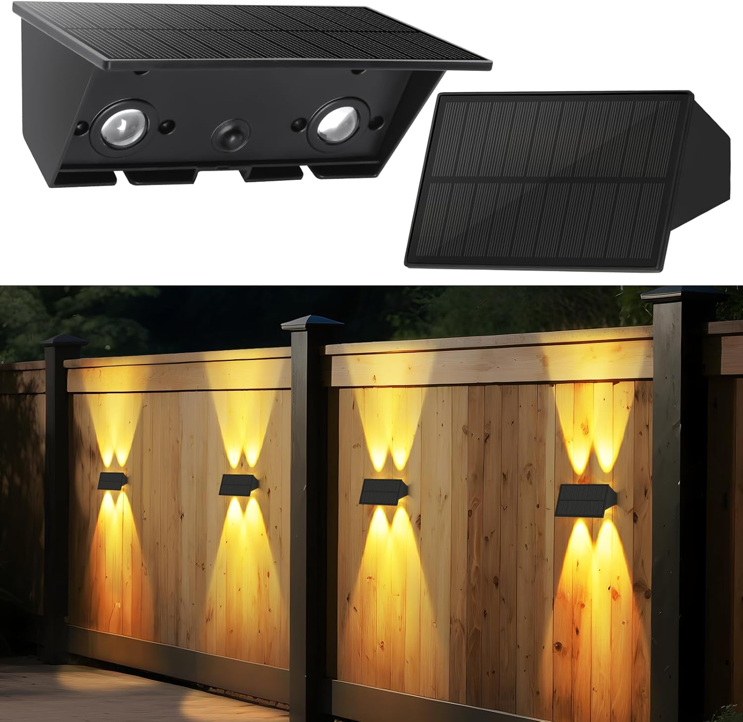 ZMH Lot de 2 Appliques Solaires Extérieures - Éclairage Haut/Bas 3000K ...