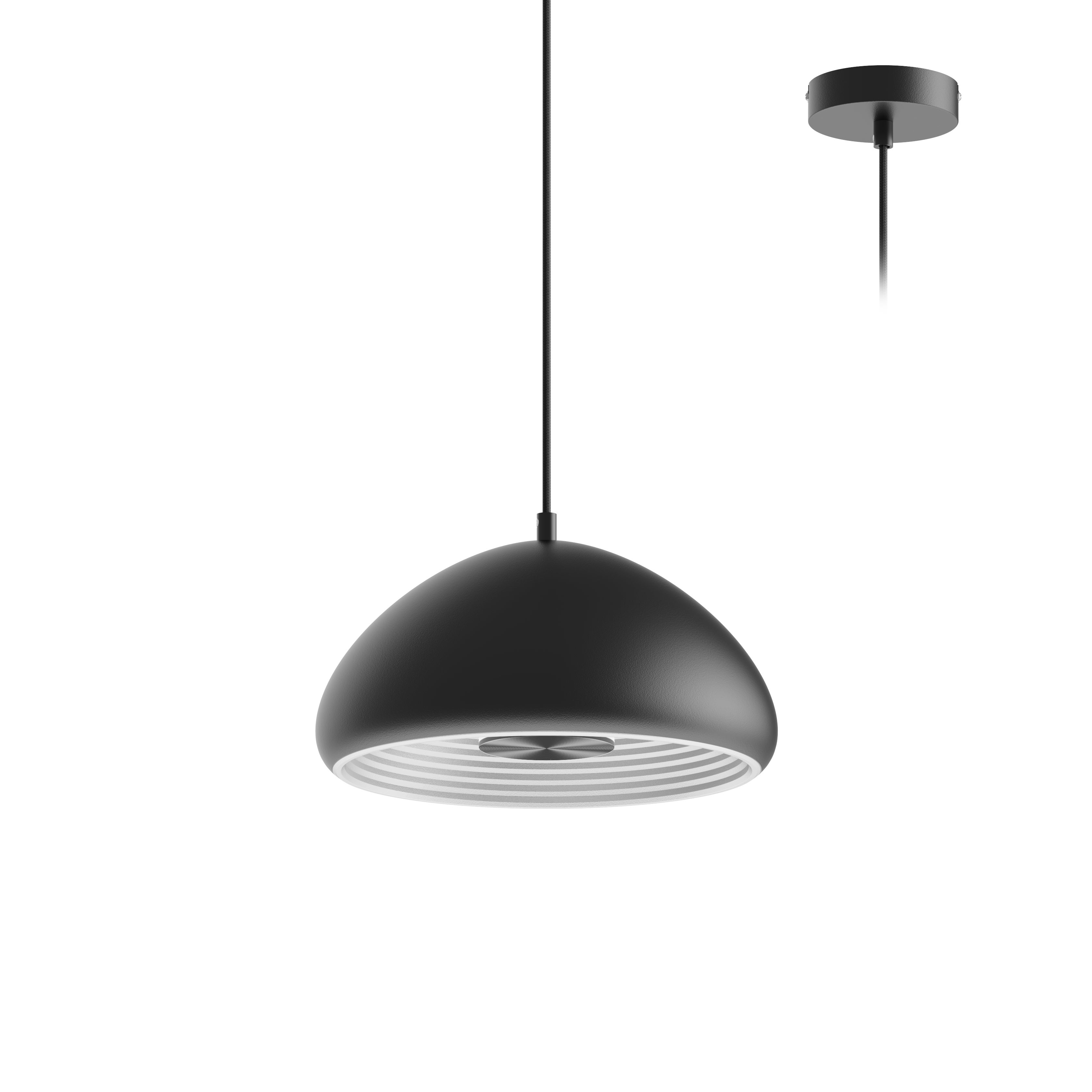 Suspension décorative réflecteur design ondulé câble textile réglable 1 ...