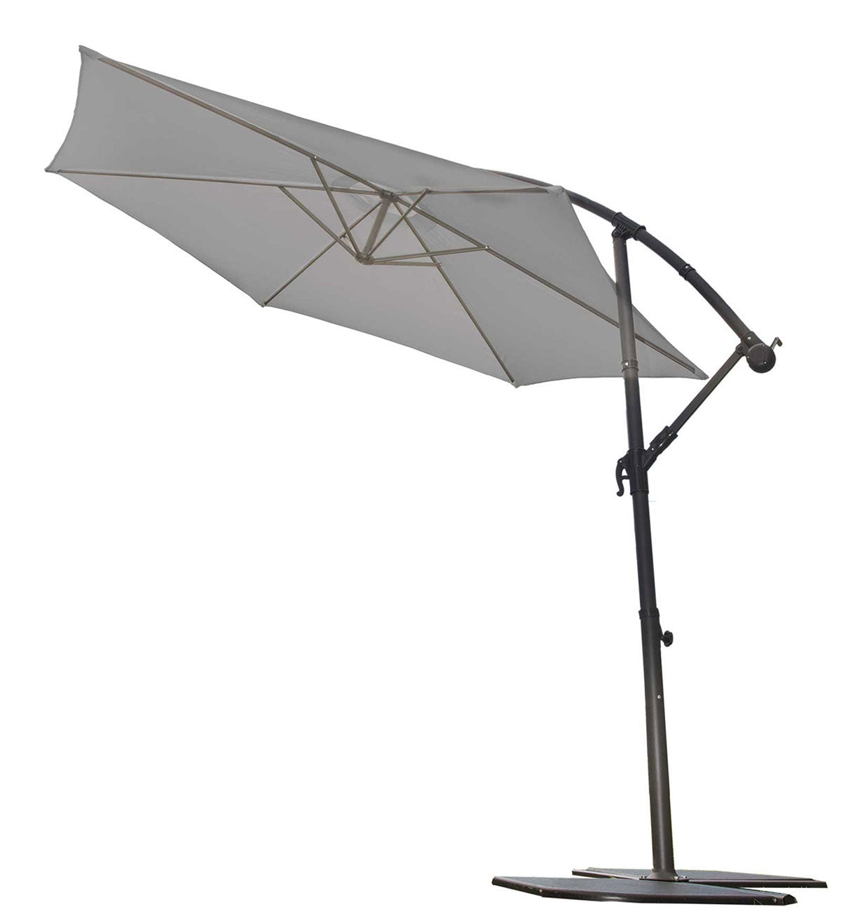 Parasol déporté inclinable rond Almeria - Diam. 300 cm - Gris perle ...