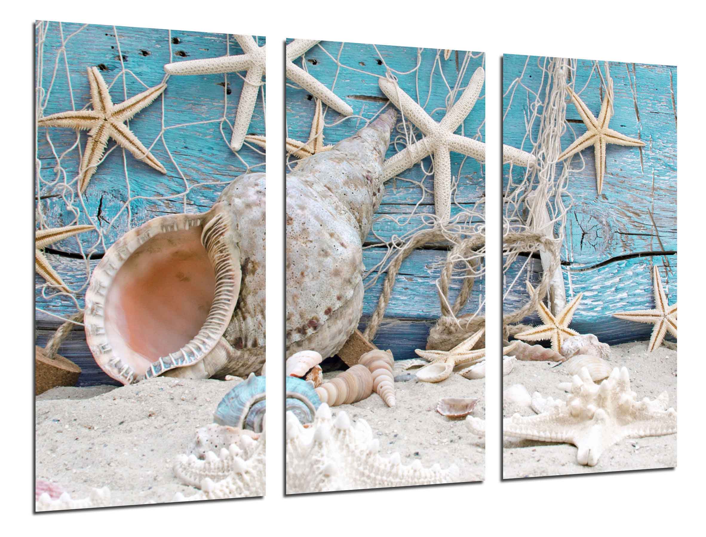 Paisaje Mar Vintage, Conchas, Caracolas, Playa, Arena, impresión ...