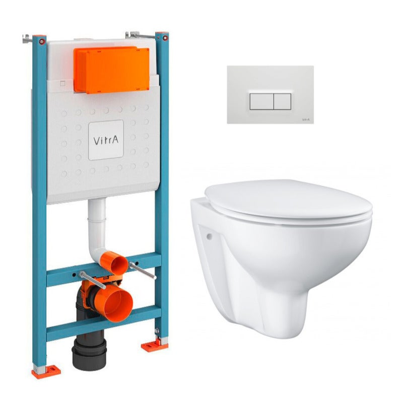 Vitra Pack WC Bâti-support V-Fix + WC Grohe Bau Ceramic sans bride ...