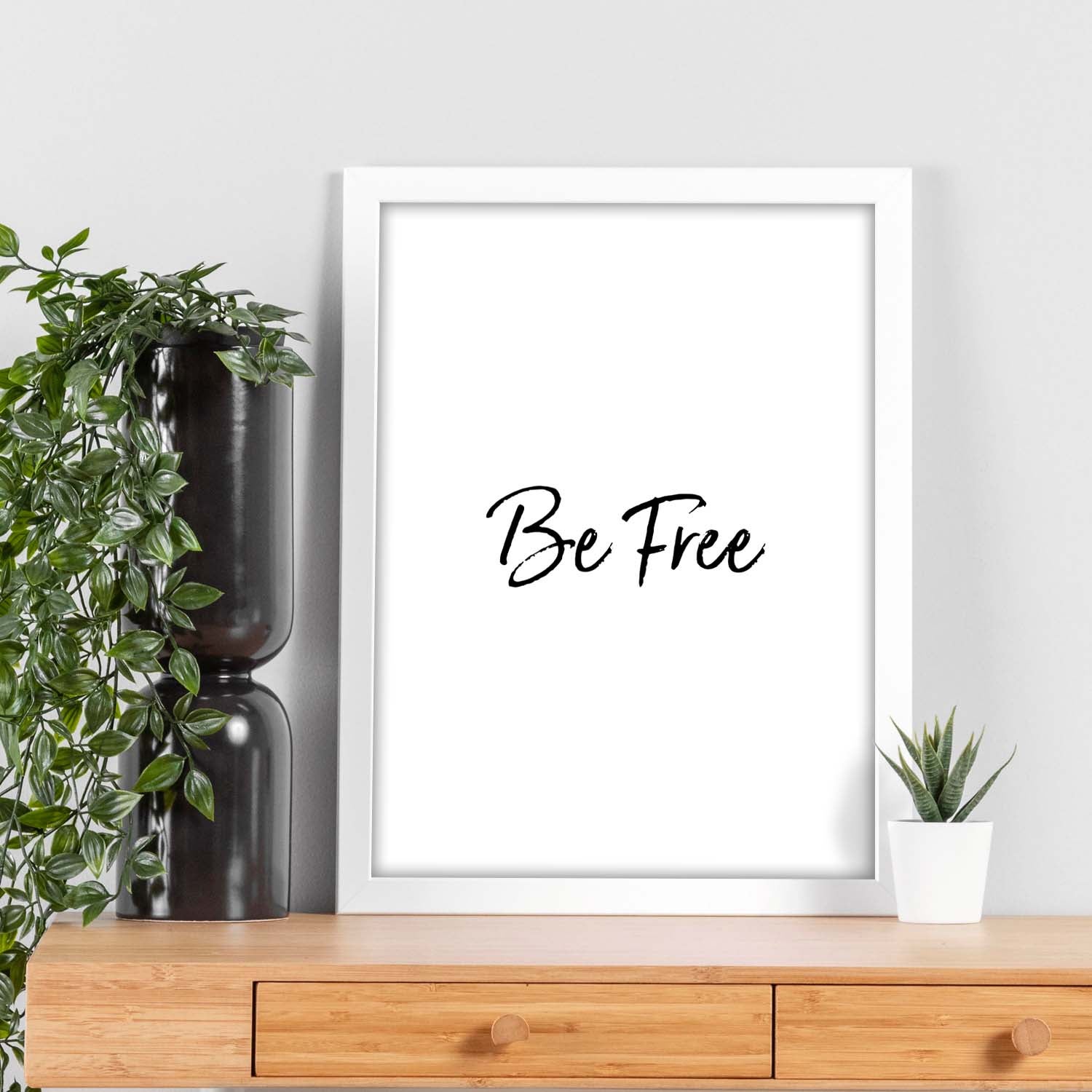 Poster Con Frase Inspiracional. Lámina De Decoración 'se Libre' Con ...