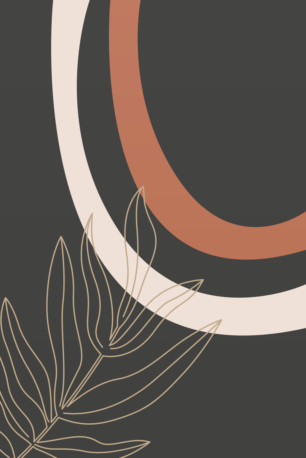 Papel pintado panorámico - Hoja Boho - Ancho 130 cm x Altura 195 cm ...