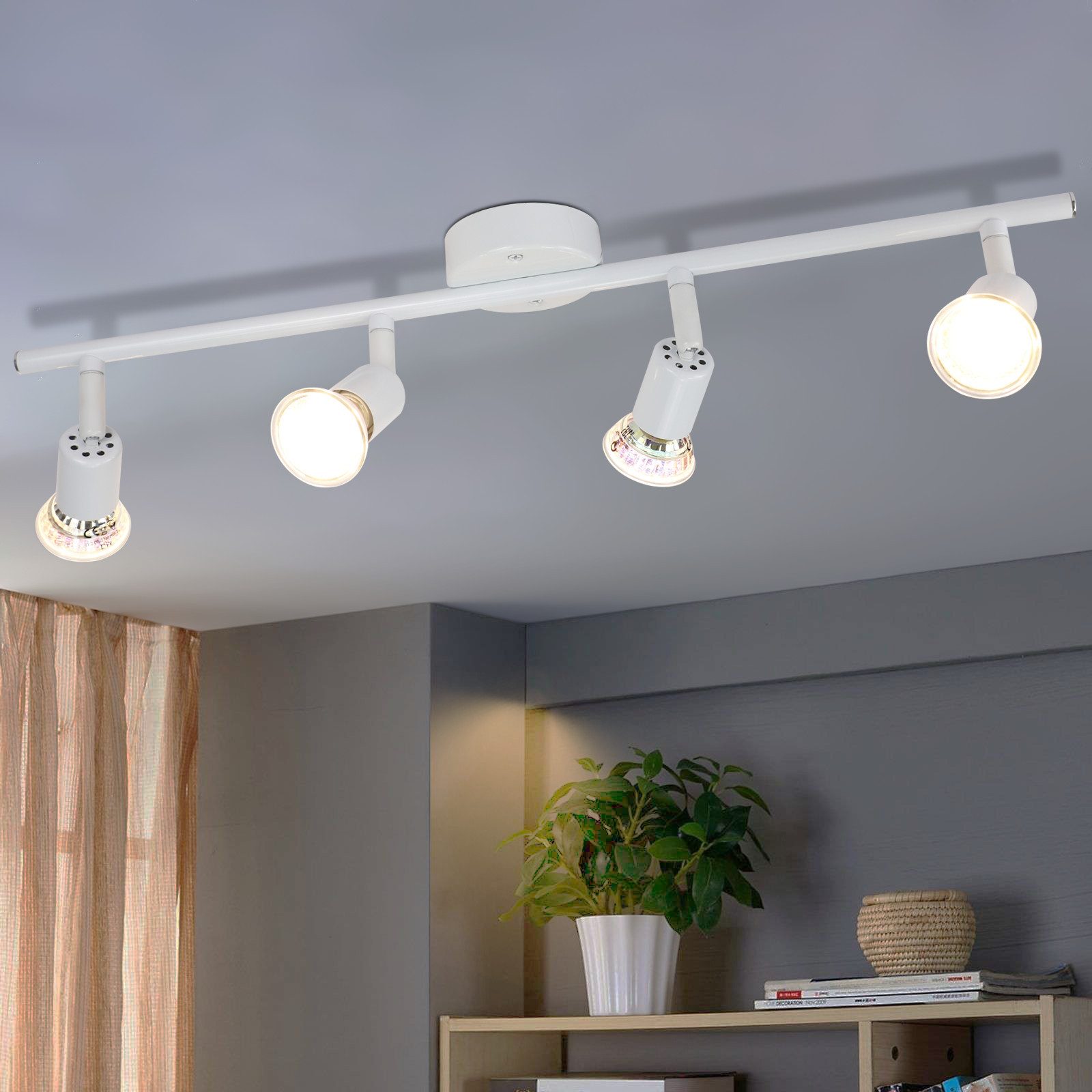 NETTLIFE Spot de plafond LED orientable GU10 4 flamme Spots de plafond ...
