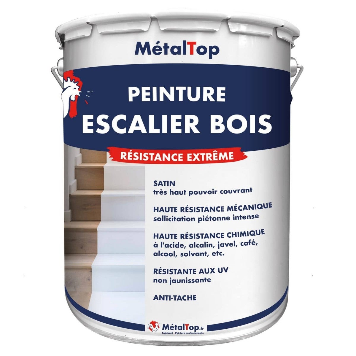 Peinture Escalier Bois - Metaltop - Gris noir - RAL 7021 - Pot 15L ...