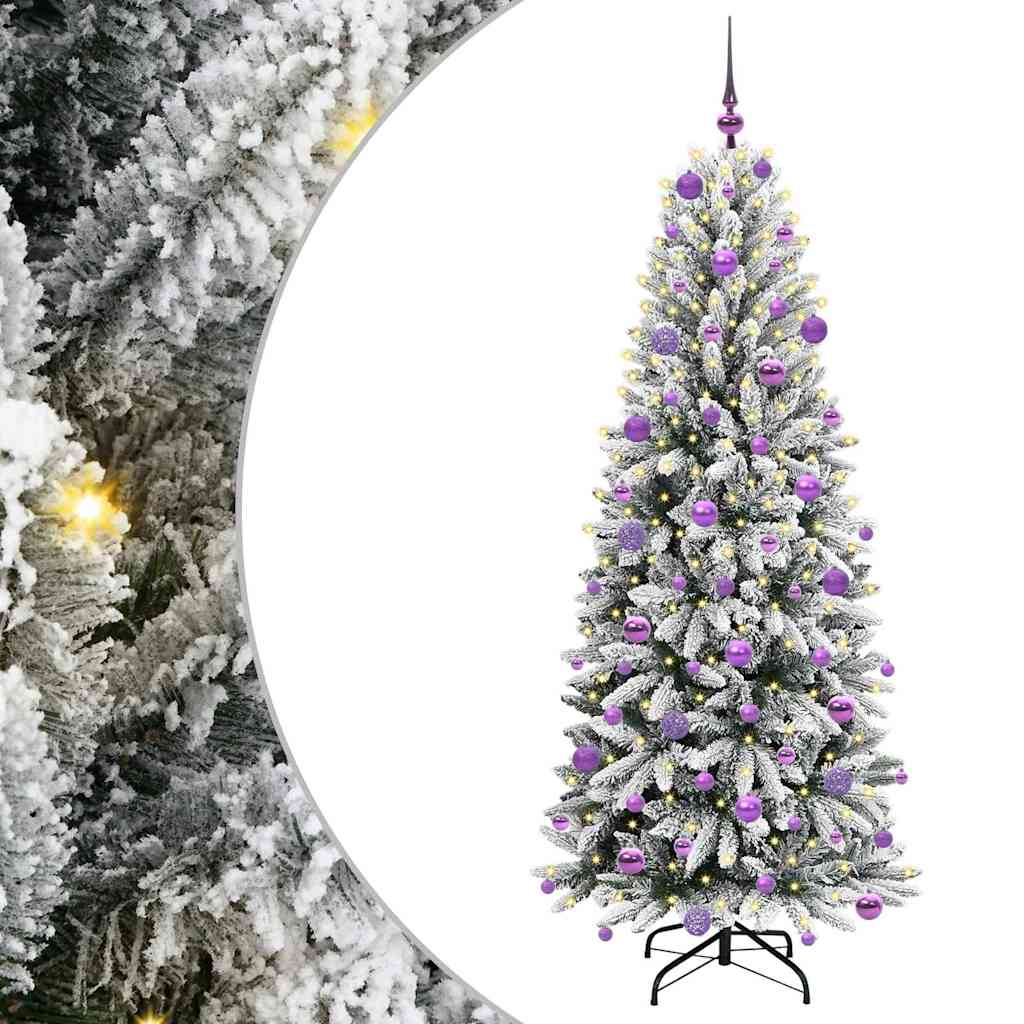 Sapin de Noël artificiel avec 300 LED avec support Blanc 180 cm vidaXL ...