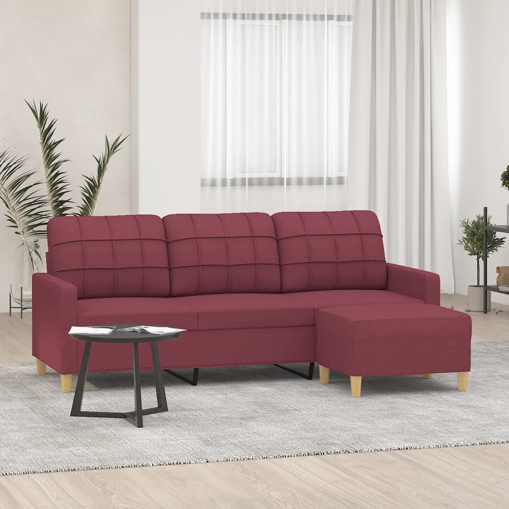 Sofá de 3 plazas | Sofá de salón | Sofá de descanso con taburete de ...