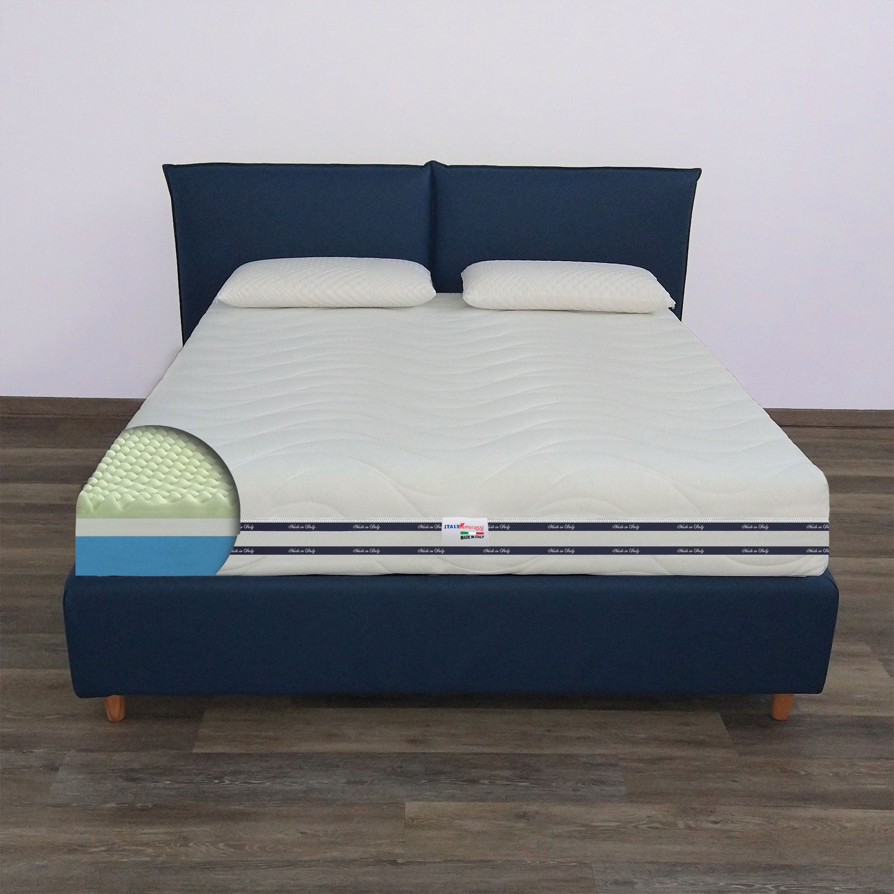 Matelas à ressorts ensachés Memory 1600 7 zones avec oreillers mémoire ...