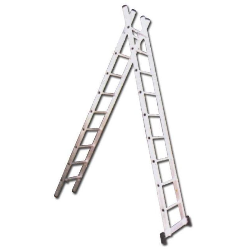 Escaleras 2 tramos 2x 10 peld+travesaño 2x3,0 mt.01166 en131 | Leroy Merlin
