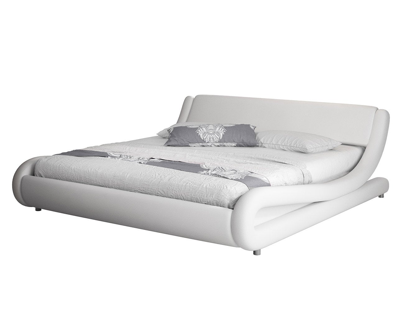 Lit Double pour Matelas | Lit Adulte | Couleur Blanc | Matériaux bois ...