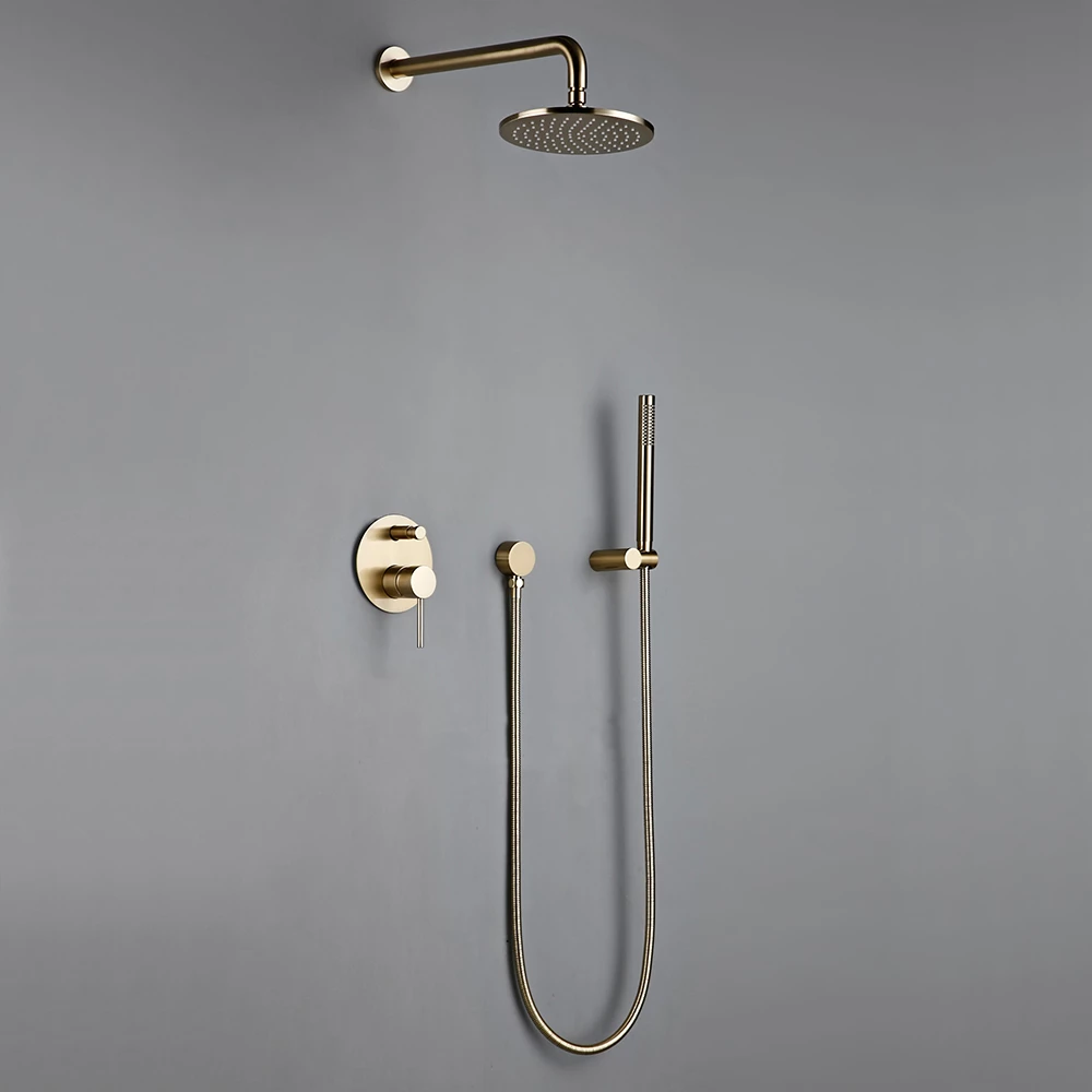 Ensemble de douche encastré or brossé | Leroy Merlin