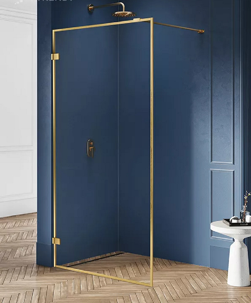 Paroi de douche à l'italienne 70 cm doré brossé avec cadre BALI GOLD ...