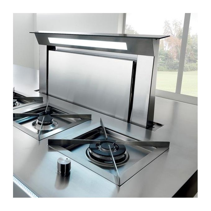 Hotte plan de travail Downdraft Inox 120cm | Leroy Merlin