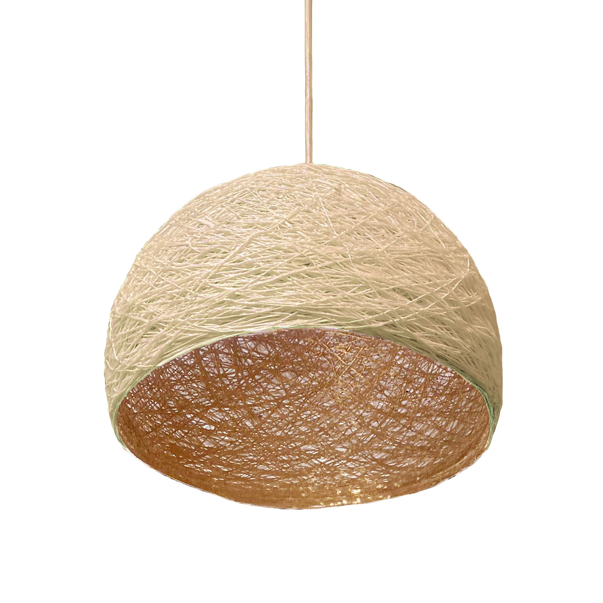 Lámpara colgante artesanal de algodón dorado - HALF SPHERE GOLD beige ...