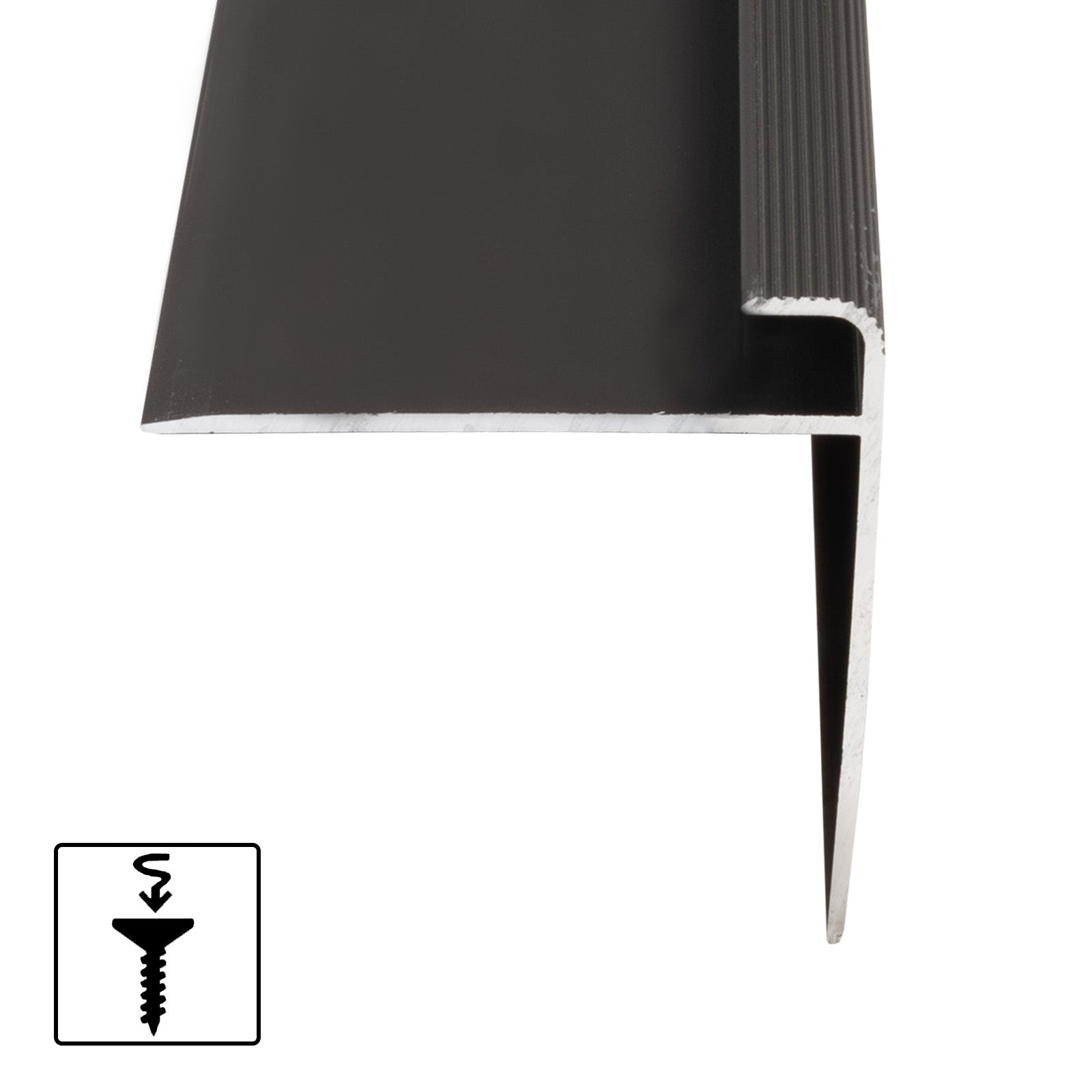 Seuil d'escalier Safety Forme: F Aluminium anodisé Bronze foncé M 100 ...