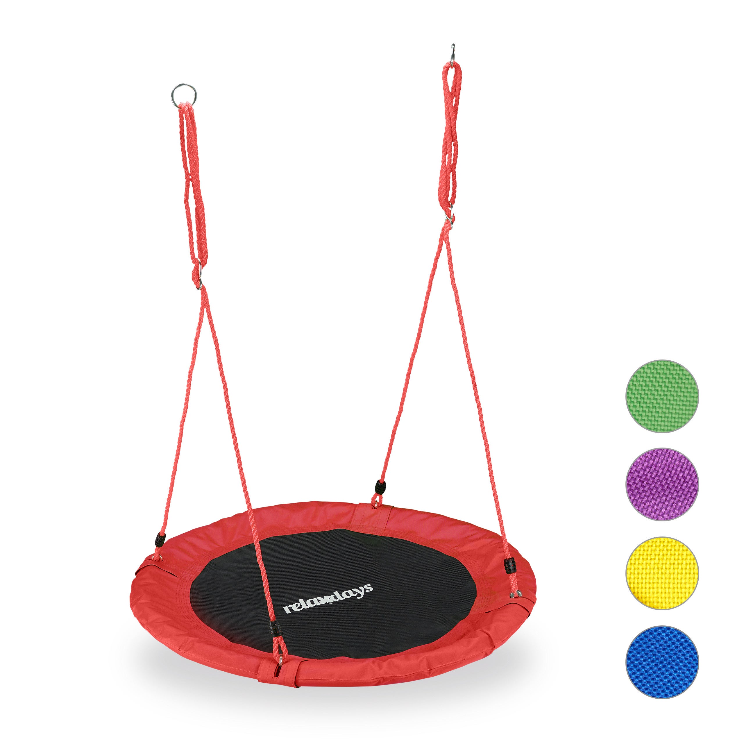 Relaxdays Balançoire nid d'oiseau rond 90 cm à suspendre enfant adulte ...