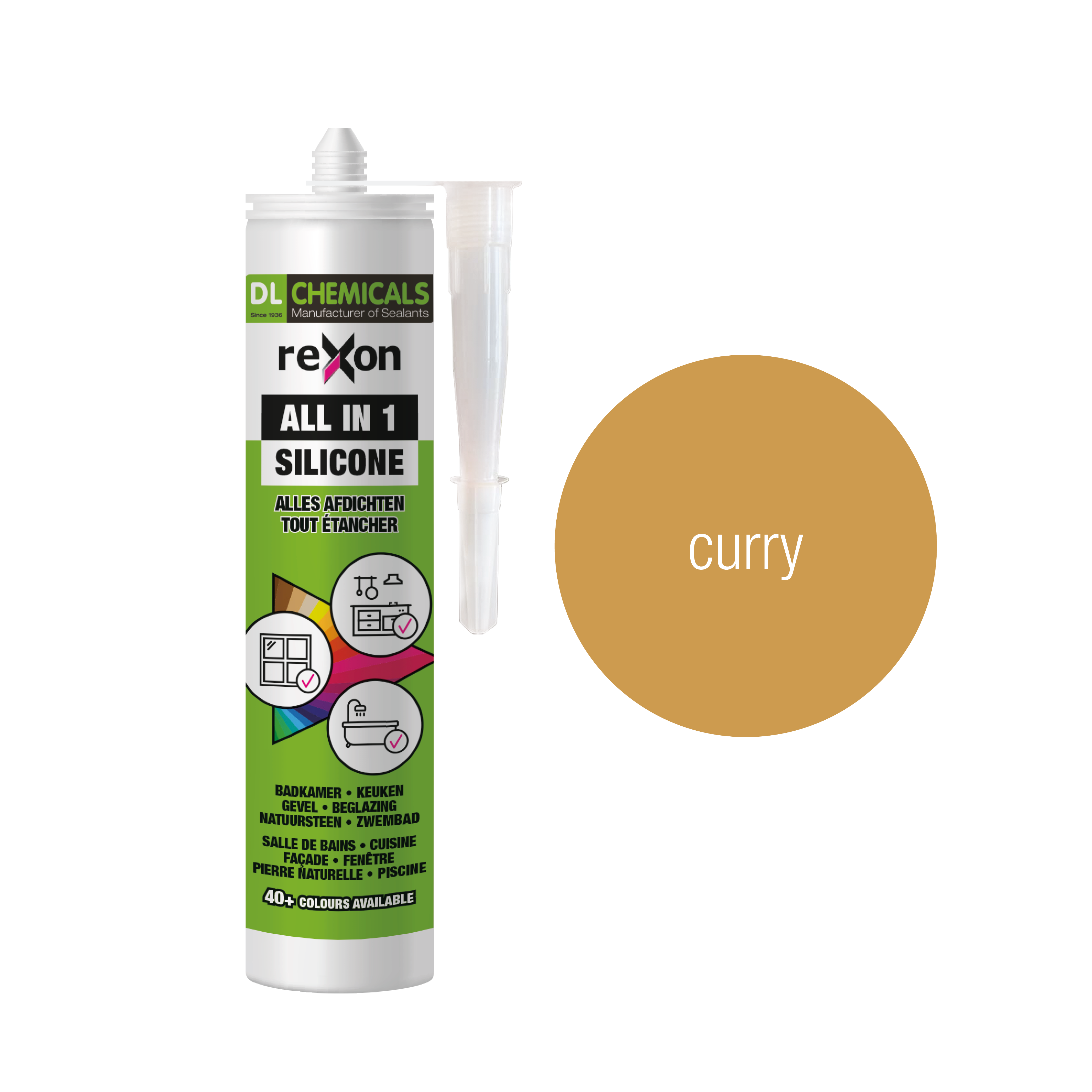 Mastic silicone neutre REXON All-in-1 Curry 290ml | Leroy Merlin